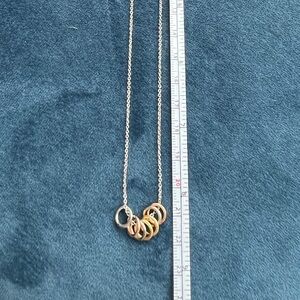 Jewelry | Silver Rose Gold And Gold Loop Necklace | Poshmark